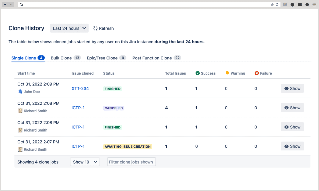 How to clone template projects along with Jira issues
